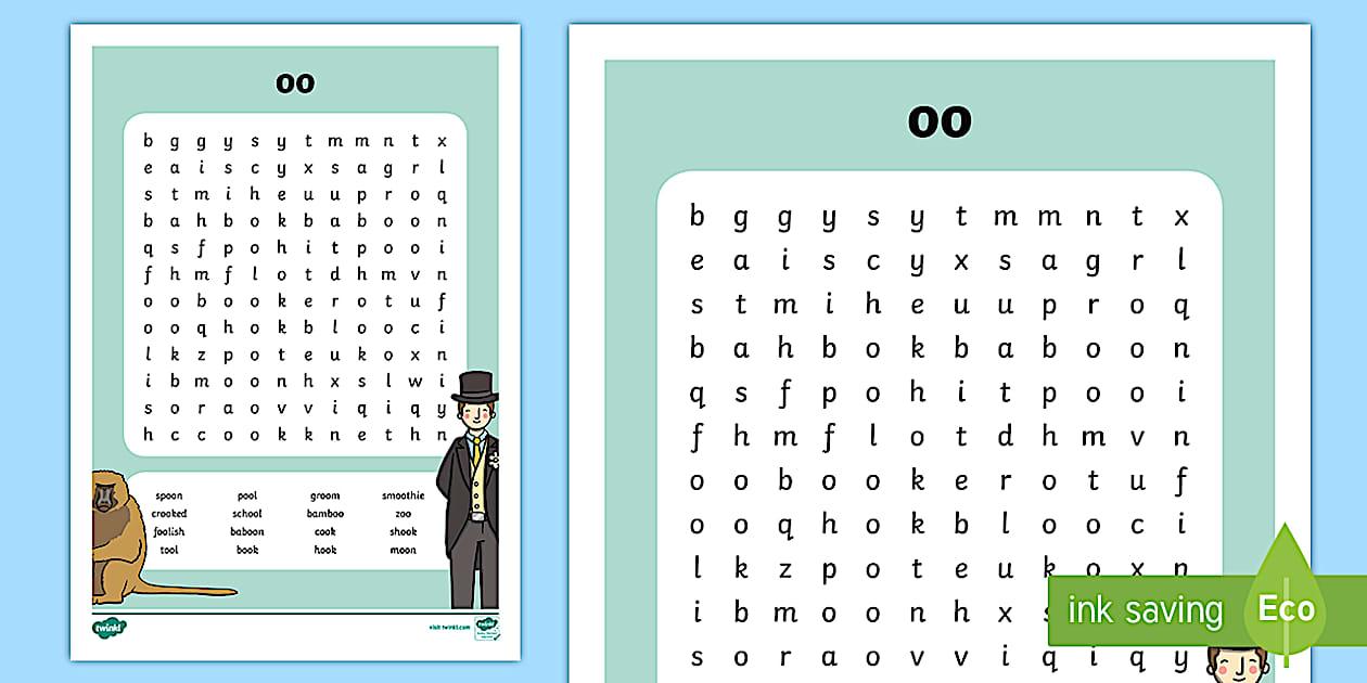 ‘oo’ words phonics word search resource (teacher made)