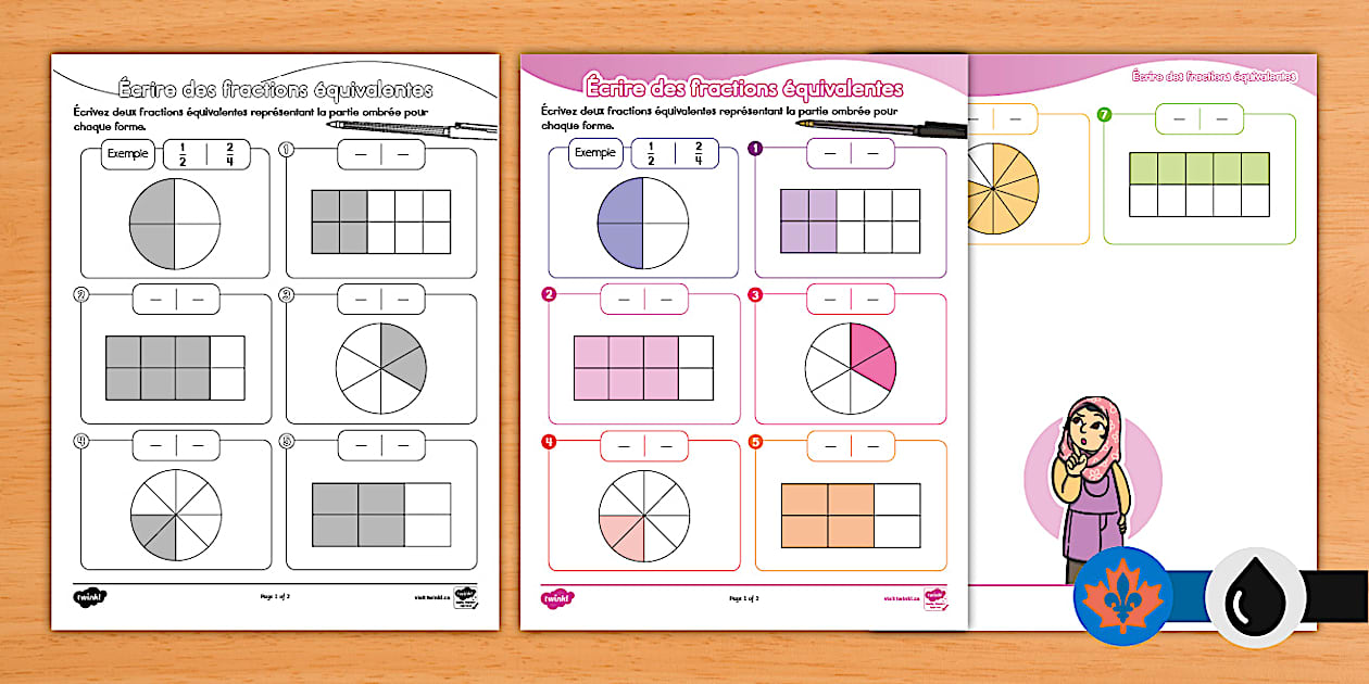 Writing Equivalent Fractions Activity French (Teacher-Made)