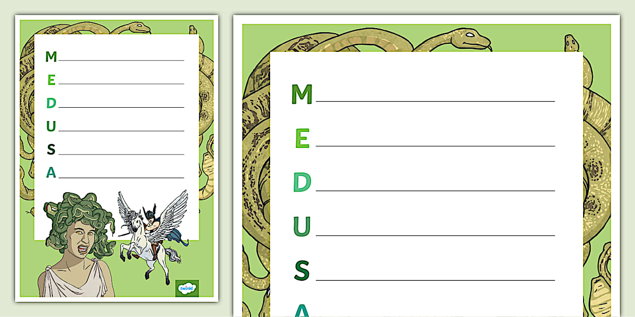Medusa Acrostic Poem Writing Template - Twinkl