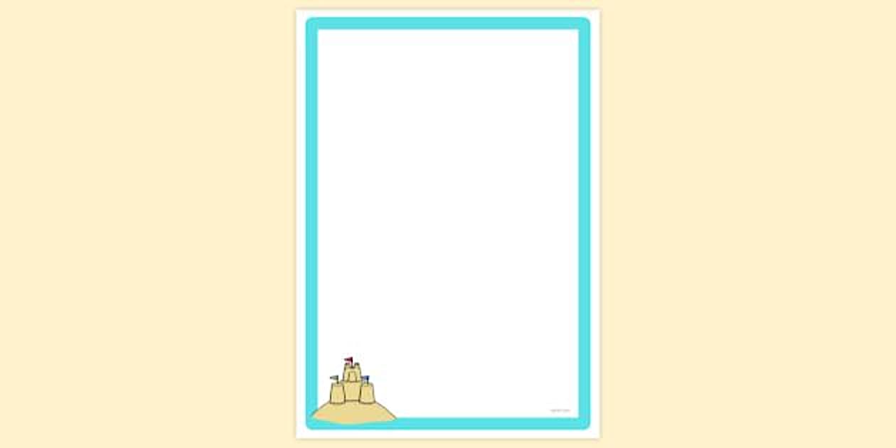 Sandcastle Beach Page Border | Page Borders | Twinkl