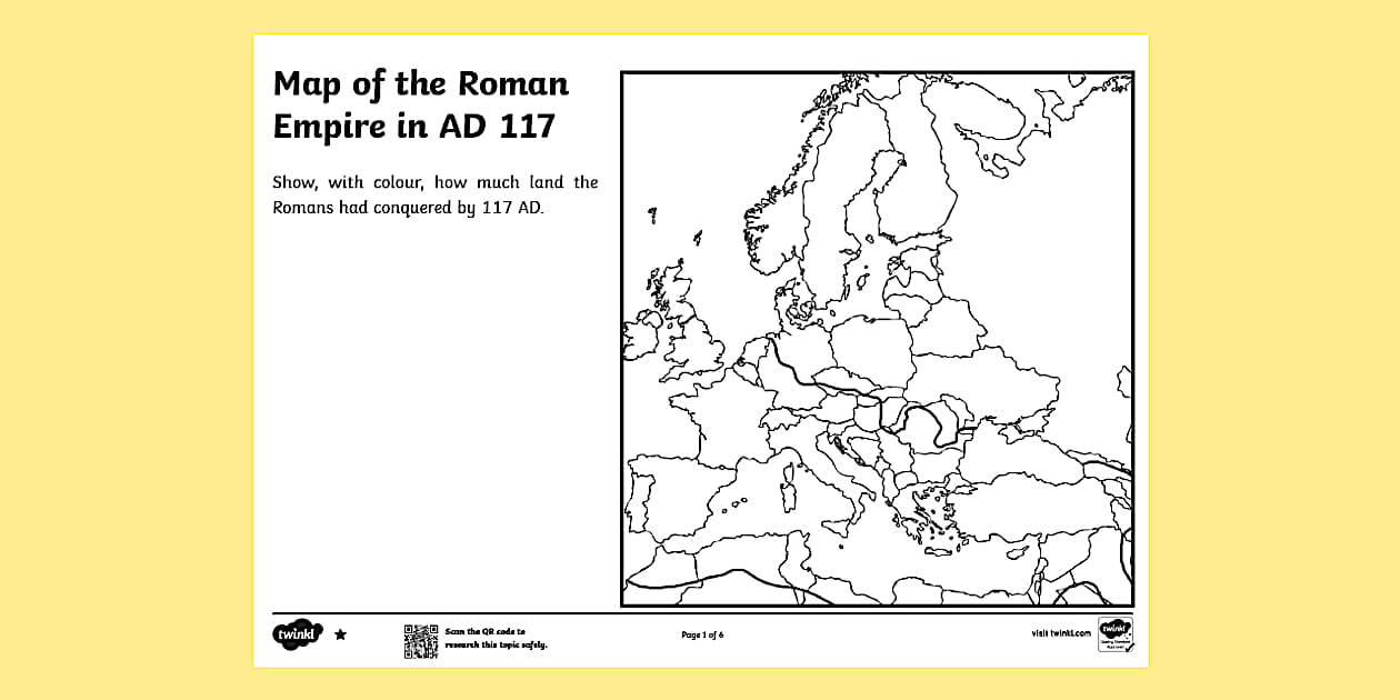 Editable Spread of the Roman Empire Map Worksheet - Twinkl