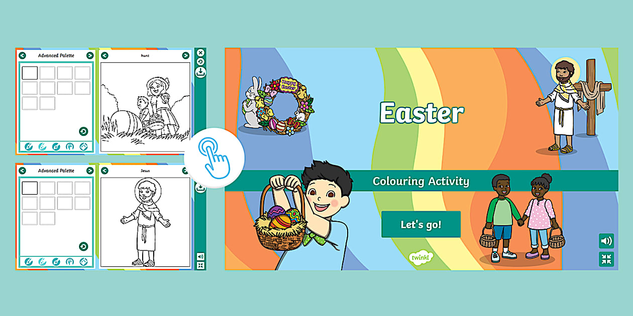 Easter Interactive Colouring (teacher made) - Twinkl