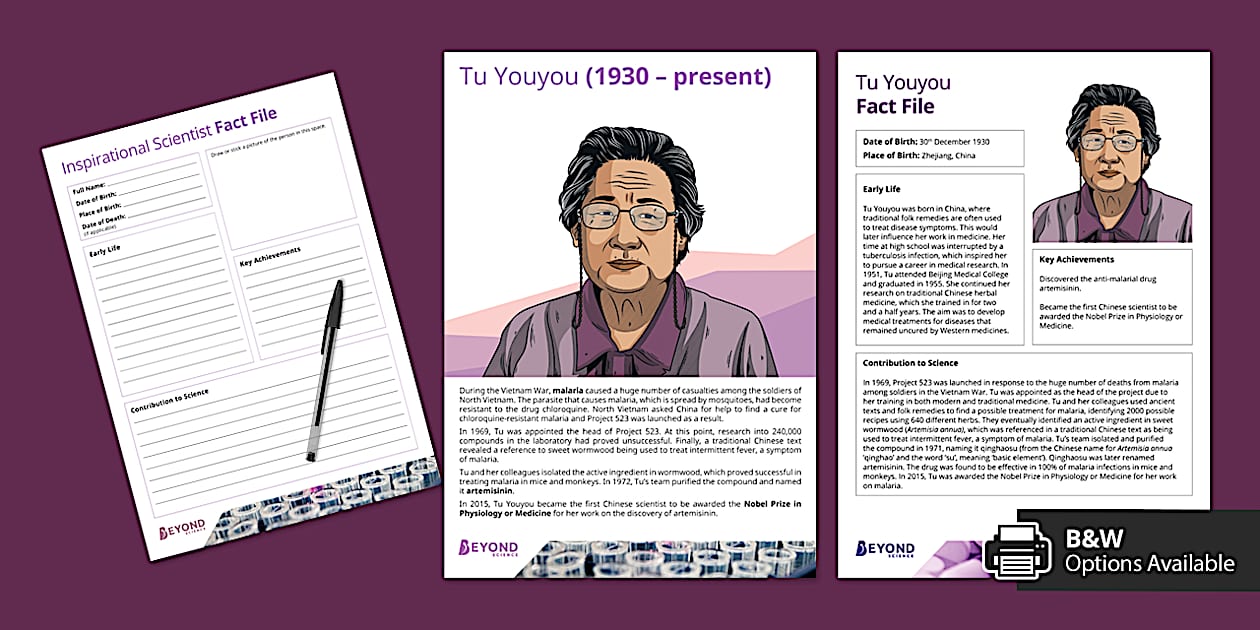 Tu Youyou Poster and Fact File | Women in STEM | Beyond