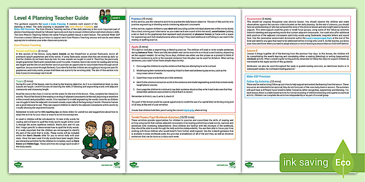Level 4 Phonics Planning Guide - Primary Resources - Twinkl