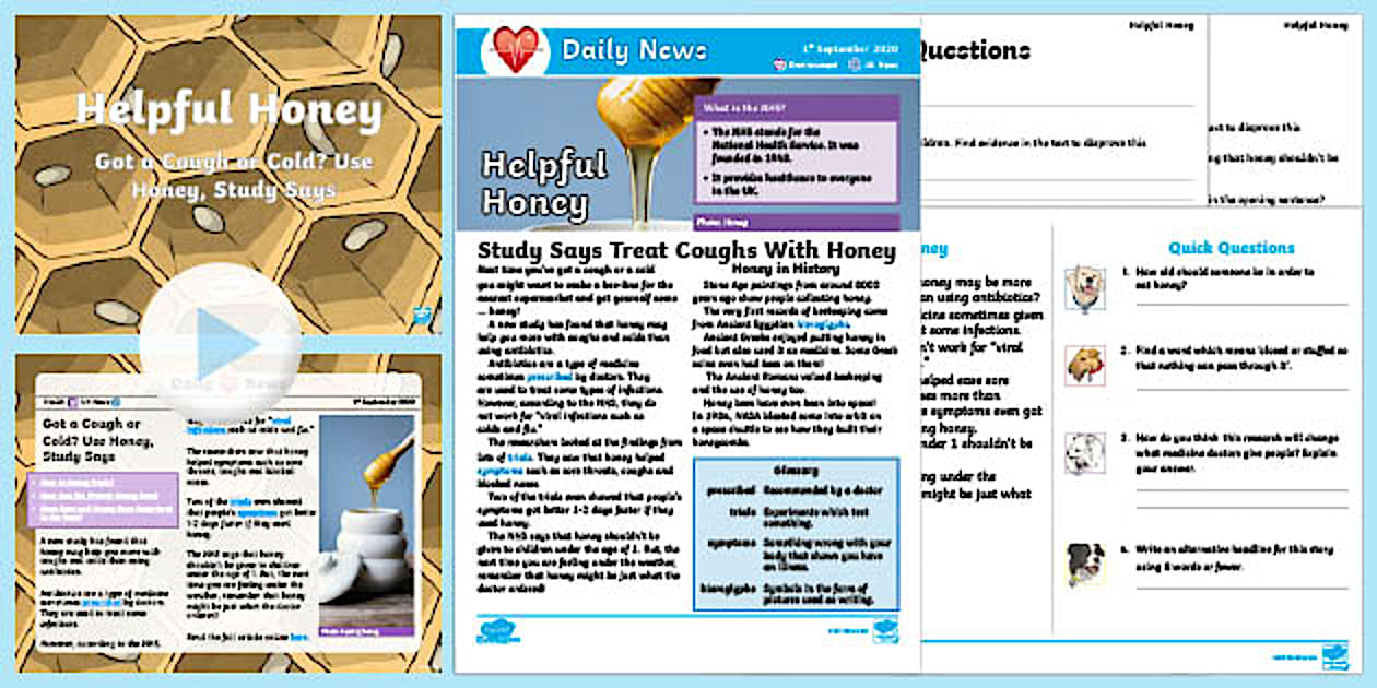 LKS2 Helpful Honey Daily News Story Resource Pack - Twinkl