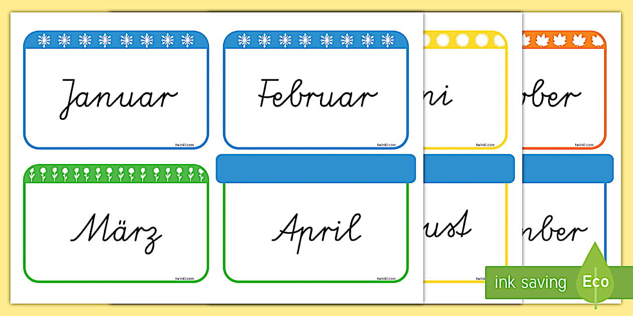 Months of the Year Flashcards German (teacher made) - Twinkl