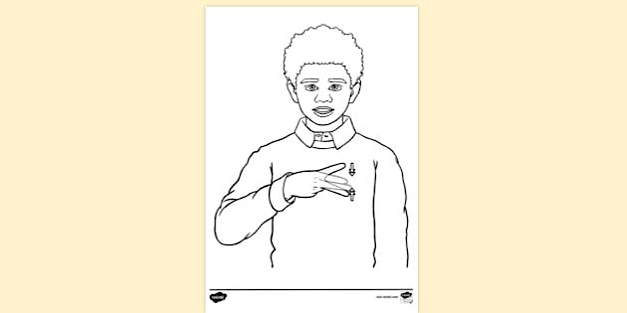BSL Child Scissors Colouring Sheet | Colouring Sheets