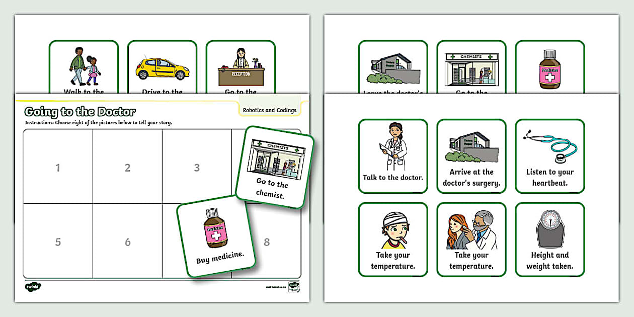 Grade 2 Robotics and Coding Sequencing The Doctor - Twinkl