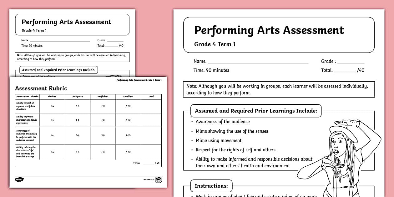 Grade 4 Performing Arts - Term 1 - Assessment (CAPS Aligned)