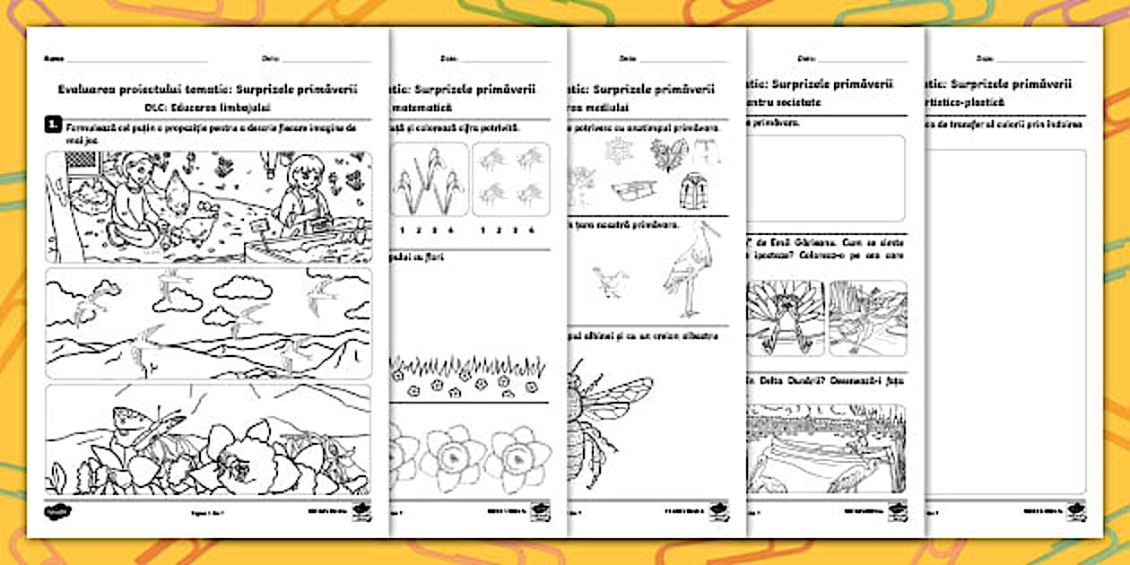Evaluare proiect tematic Surprizele primăverii gr mijlocie