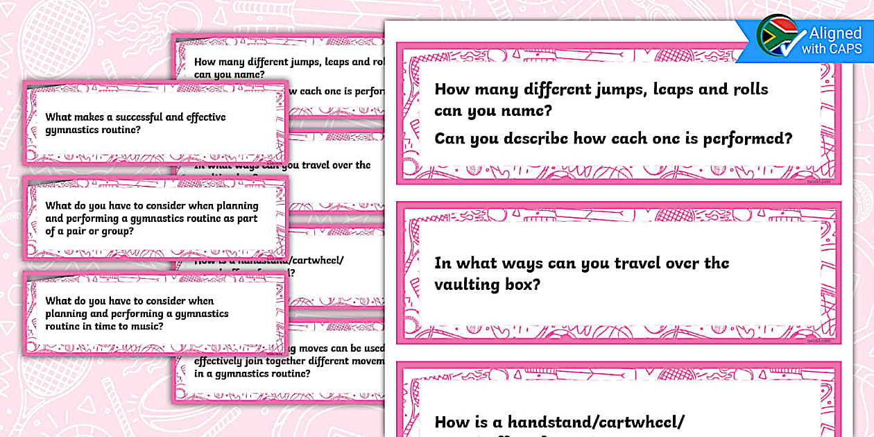 Grade 5 Term 3 Physical Education Gymnastics Question Cards