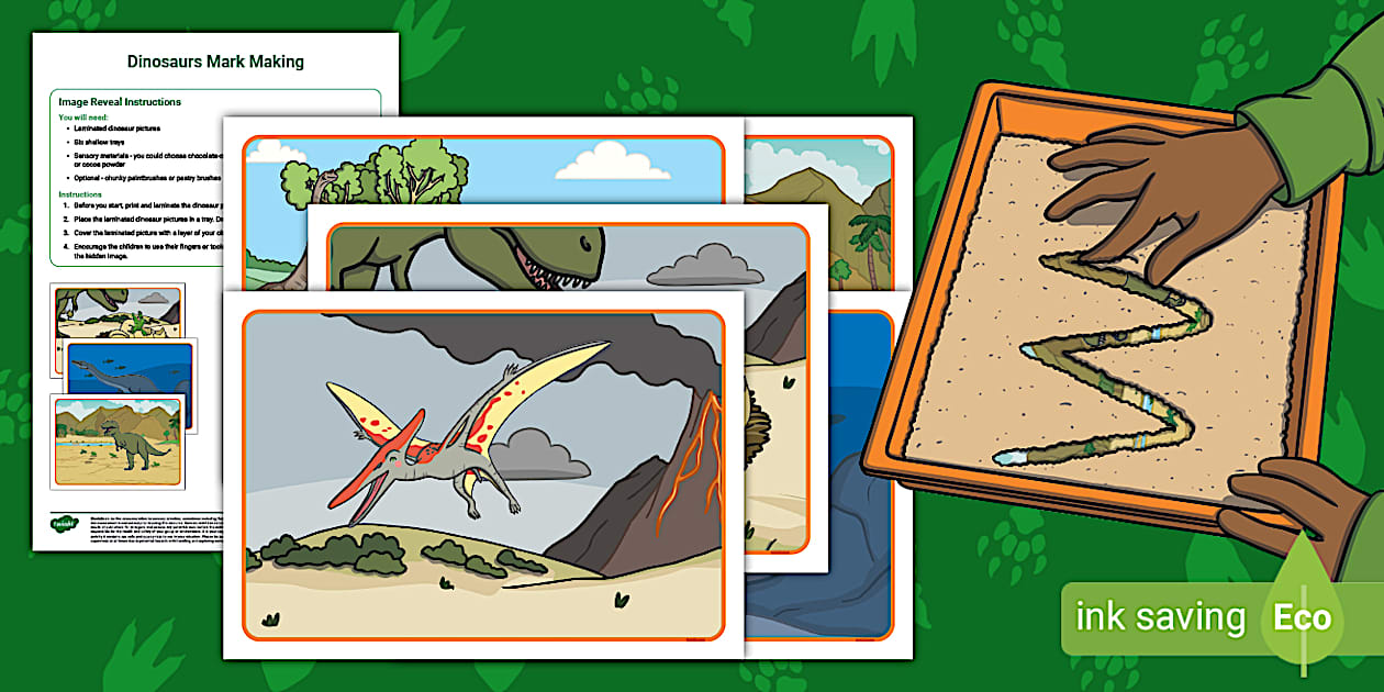 Kindergarten Dinosaurs Mark-Making Image Reveal Activity | Twinkl