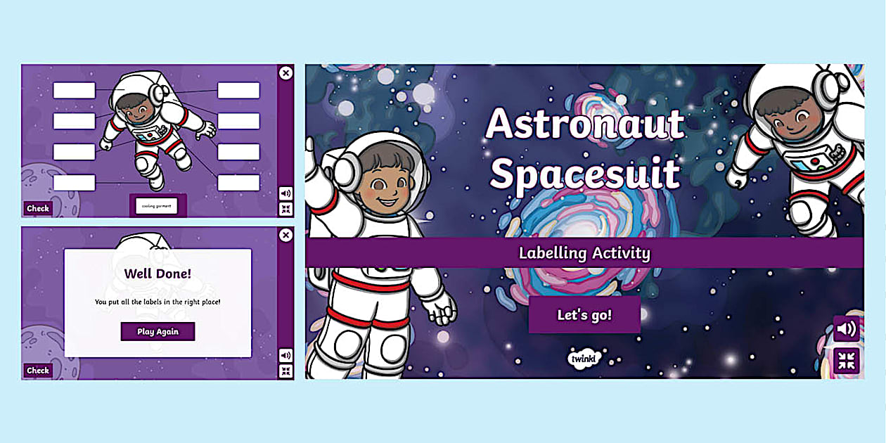 Astronaut Spacesuit Interactive Labelling Activity - Twinkl