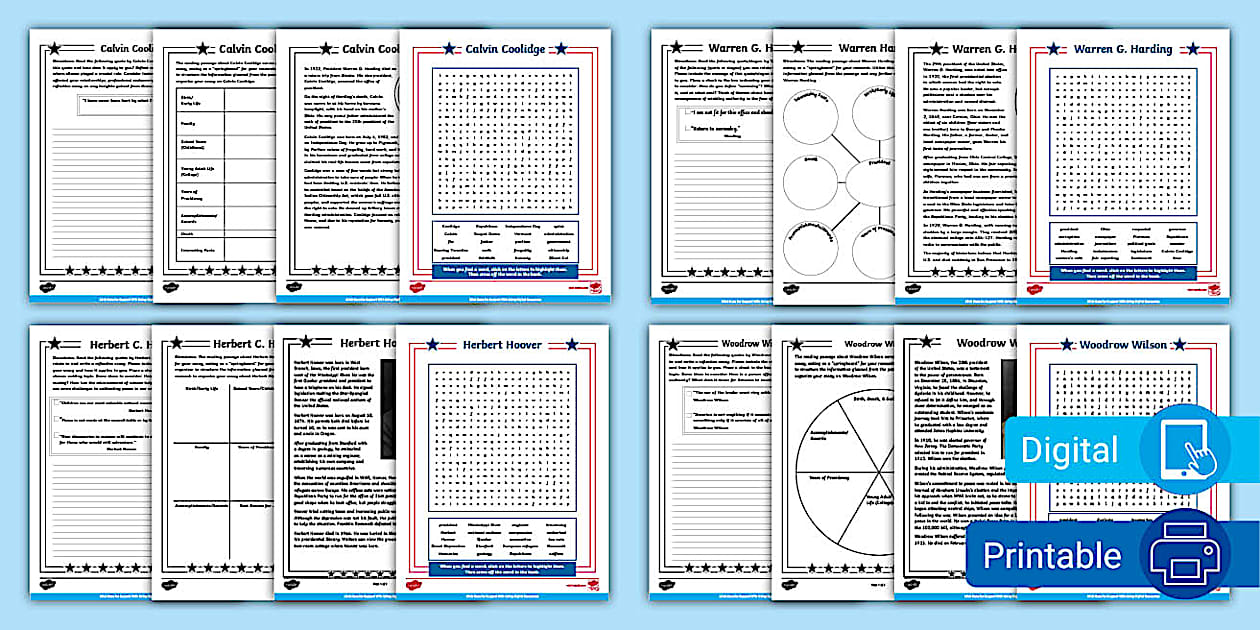 Eighth Gr Presidents’ Pack (teacher made) - Twinkl
