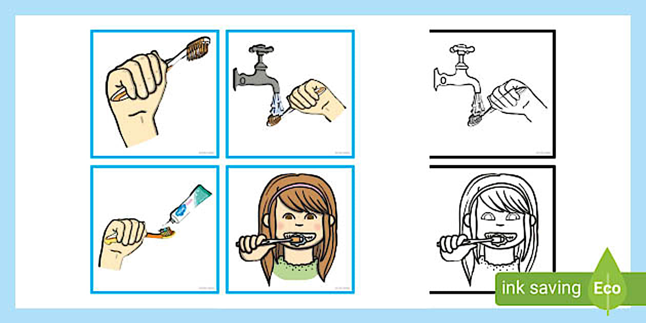 Editable Sequencing Cards - Brushing Teeth - Twinkl
