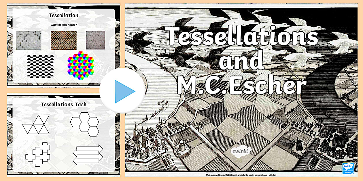 M.C. Escher Tessellations PowerPoint - Escher Art - Twinkl