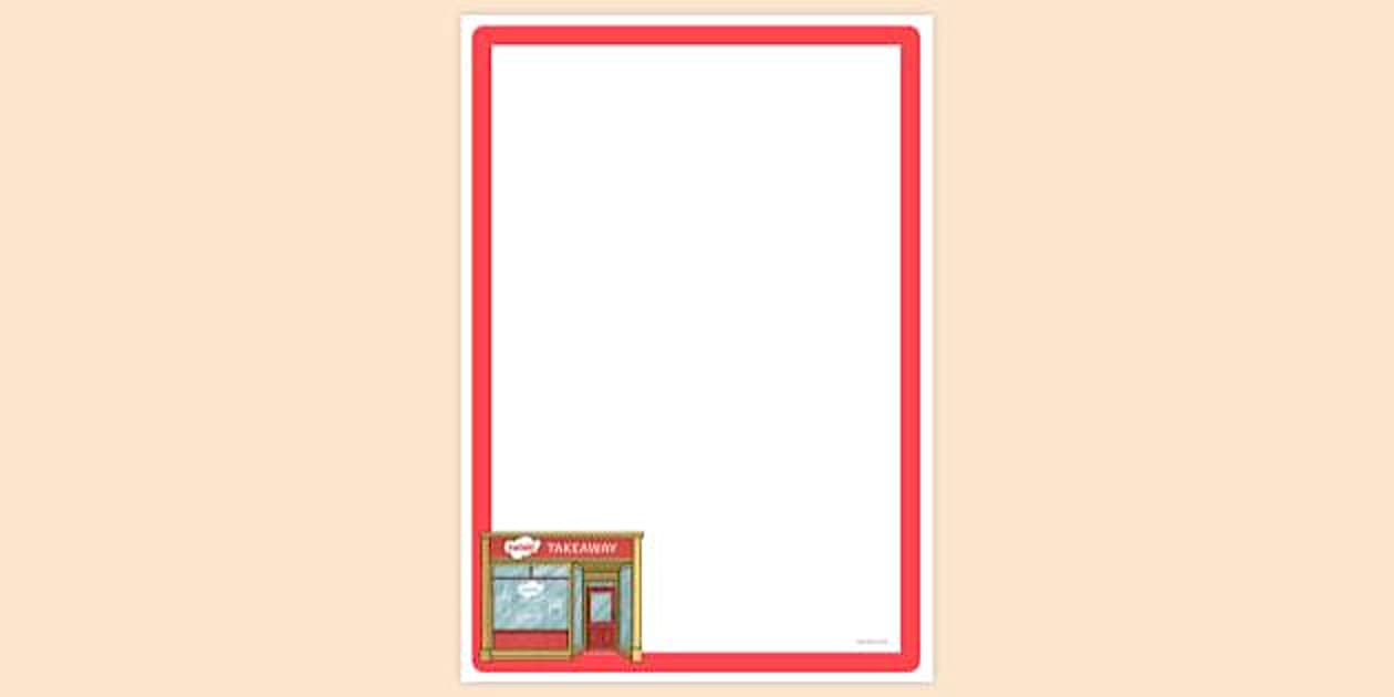 Pizza Takeaway Page Border | Page Borders | Twinkl - Twinkl
