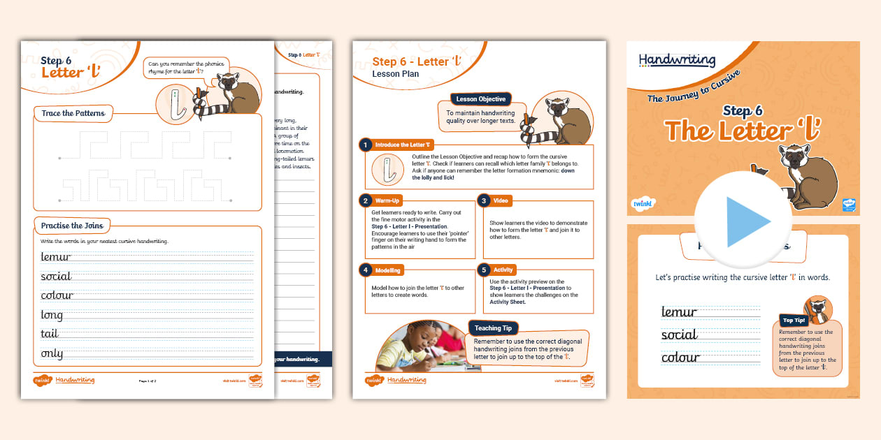 Twinkl Handwriting Scheme: Step 6 Letter 'l' Pack - Twinkl