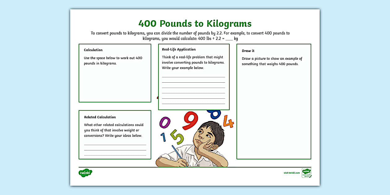 👉 400 Pounds to kg Challenge Sheet