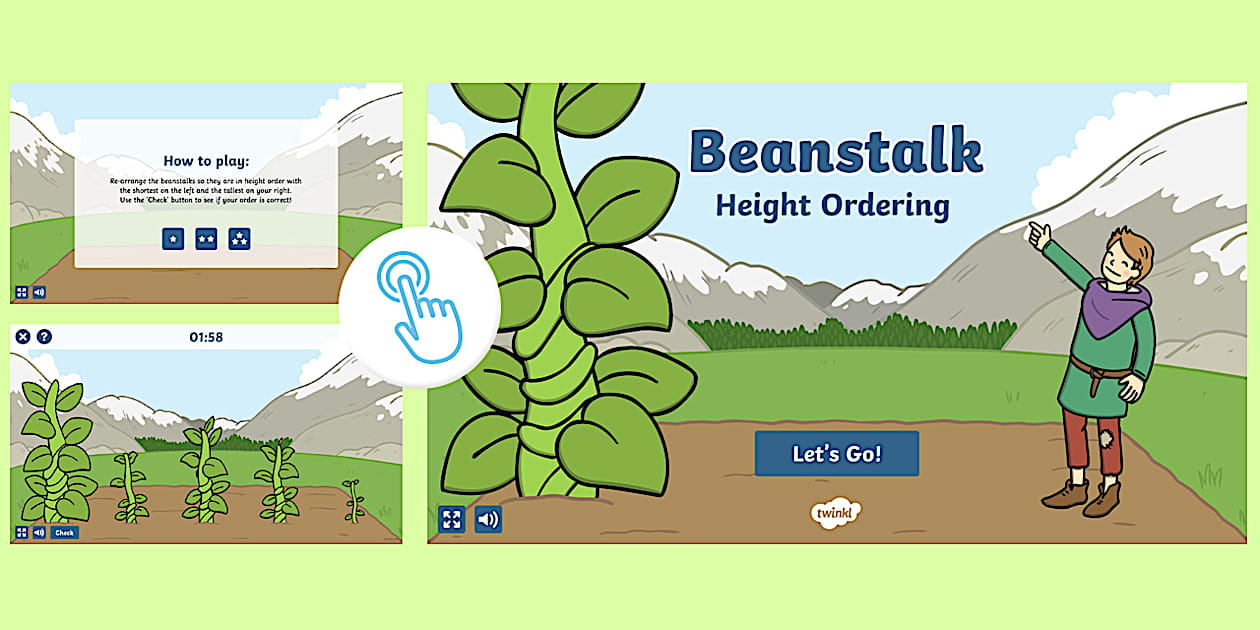 Beanstalk Ordering Length Interactive Game | Twinkl Go!