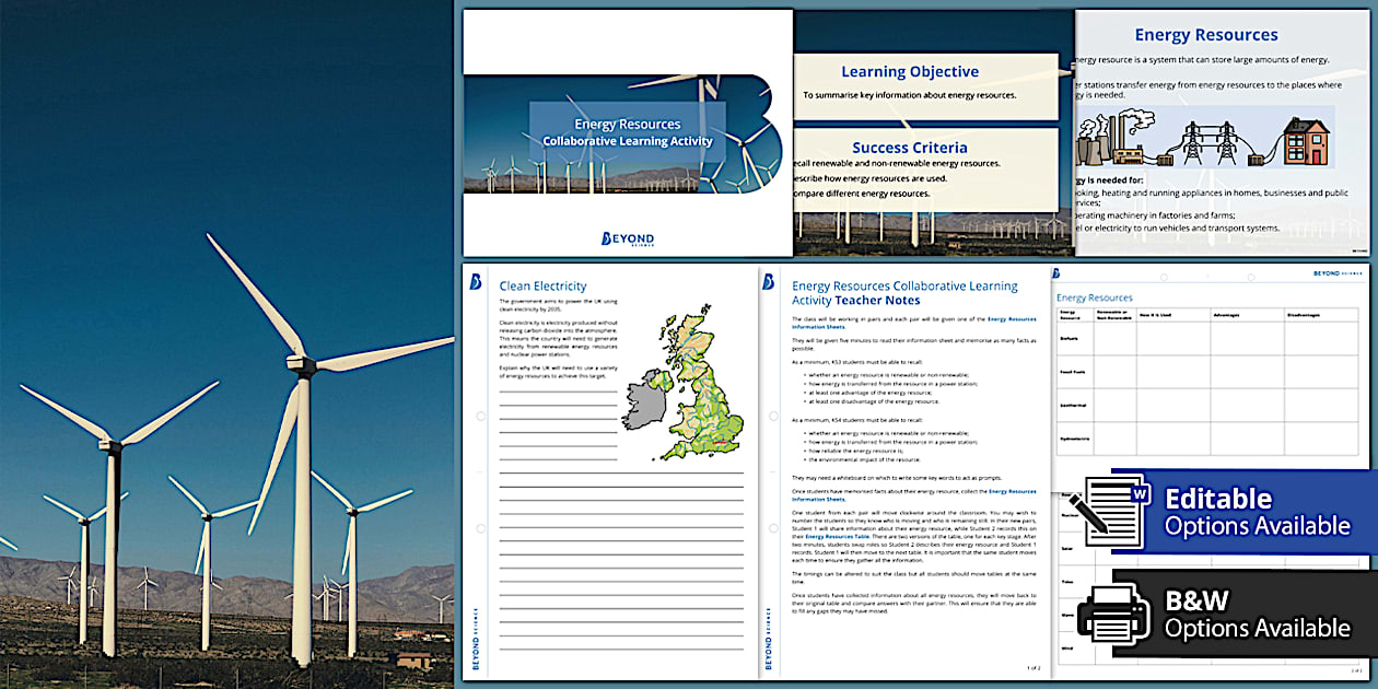 Energy Resources Collaborative Learning Activity | Beyond