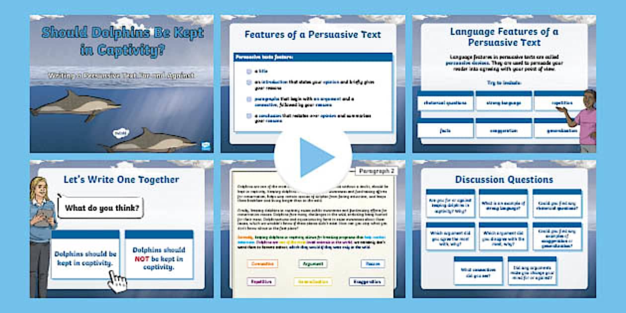 Should Dolphins be Kept in Captivity? Writing a Persuasive Text ...