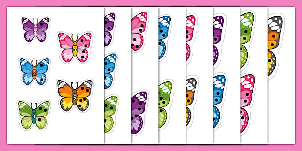 👉 1 to 20 Numbered Butterfly Cut-Outs (teacher made)