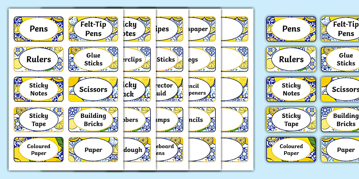 Mediterranean Lemon Drawer Labels (teacher made) - Twinkl