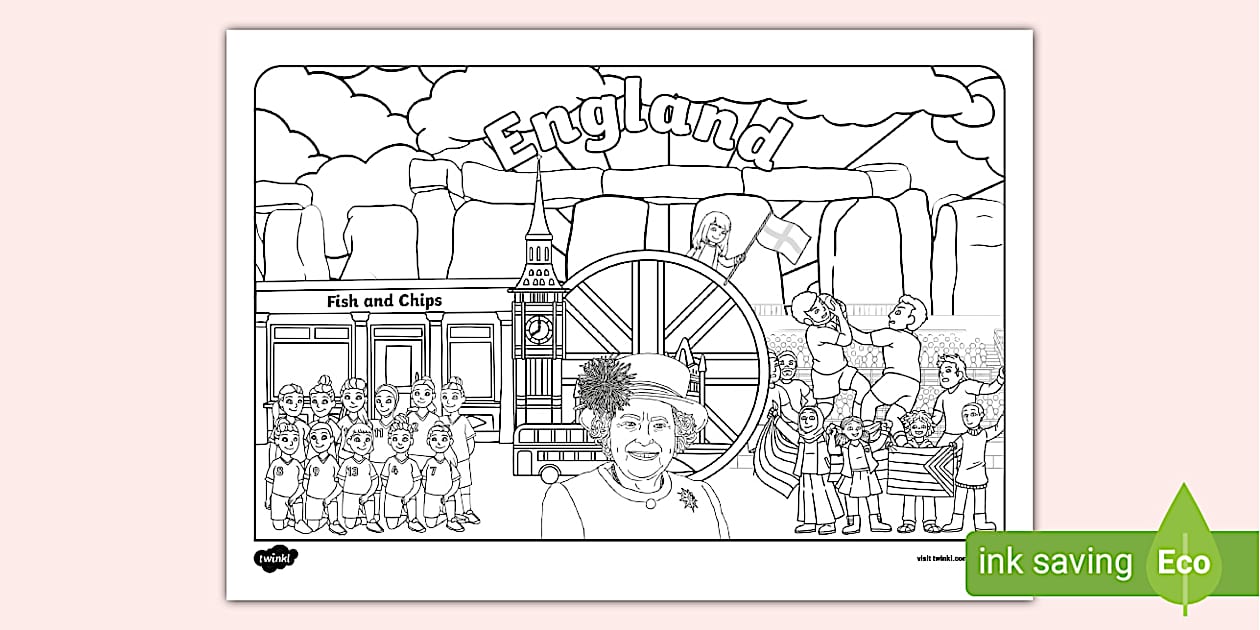 England Colouring Page,England Colouring,St George's Day