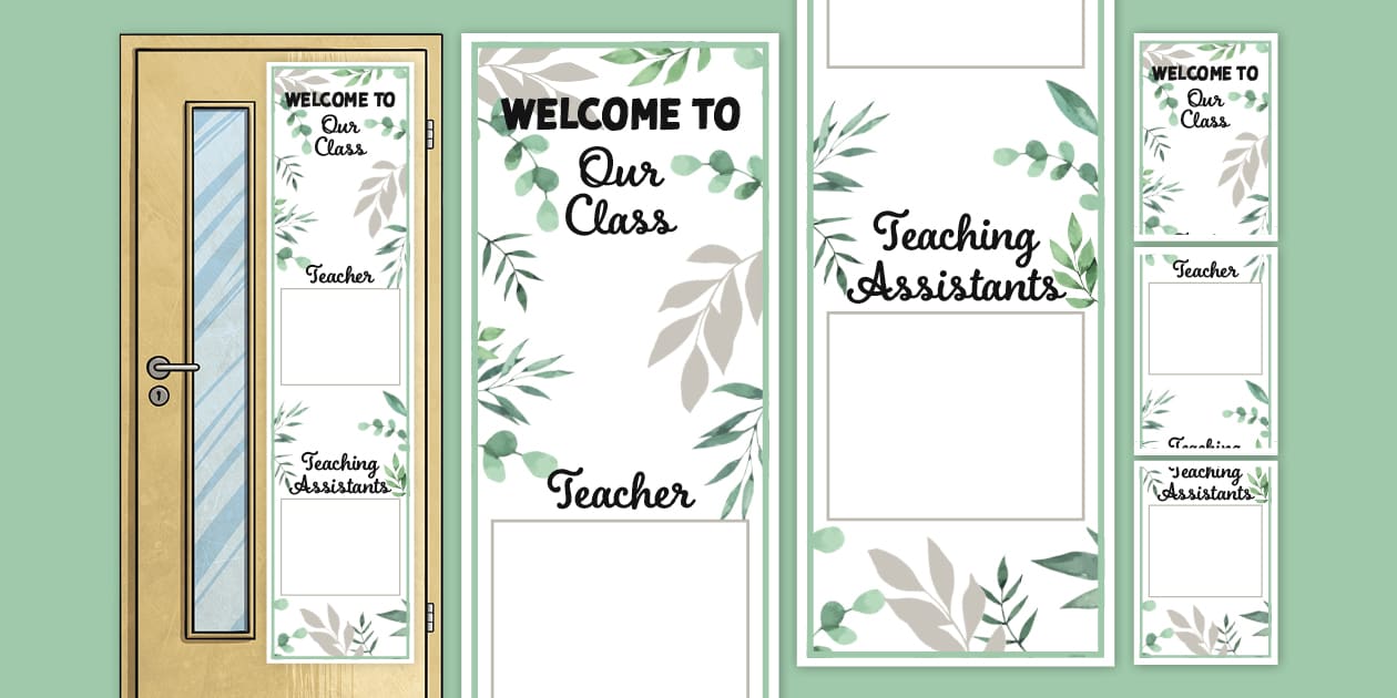 Botanical Themed Classroom Door Sign (teacher made) - Twinkl
