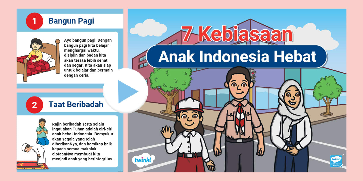 PowerPoint Gerakan 7 Kebiasaan Anak Indonesia Hebat - Twinkl