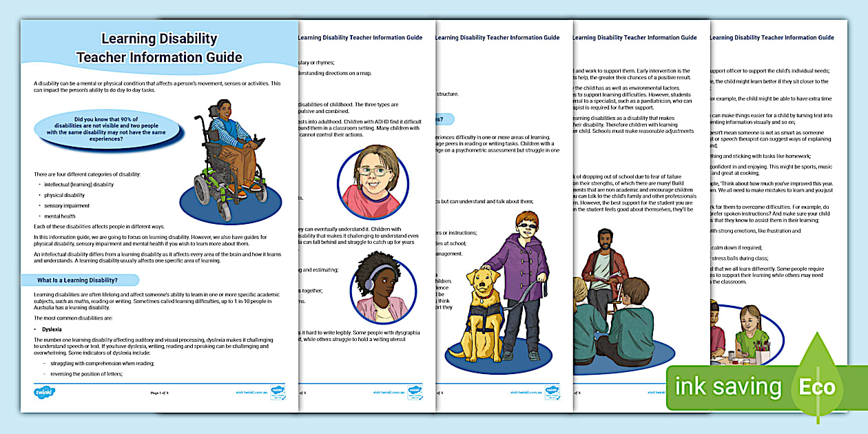 Learning Disability Information Sheet - Twinkl