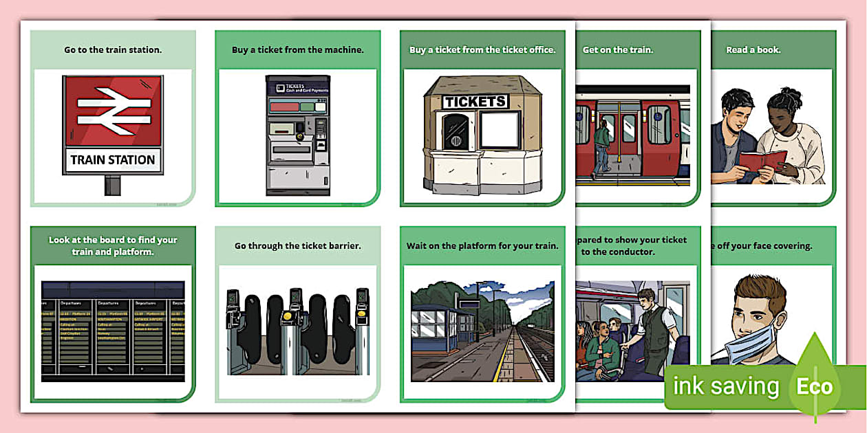 Older Learners: Catching a Train Visual Support Cards
