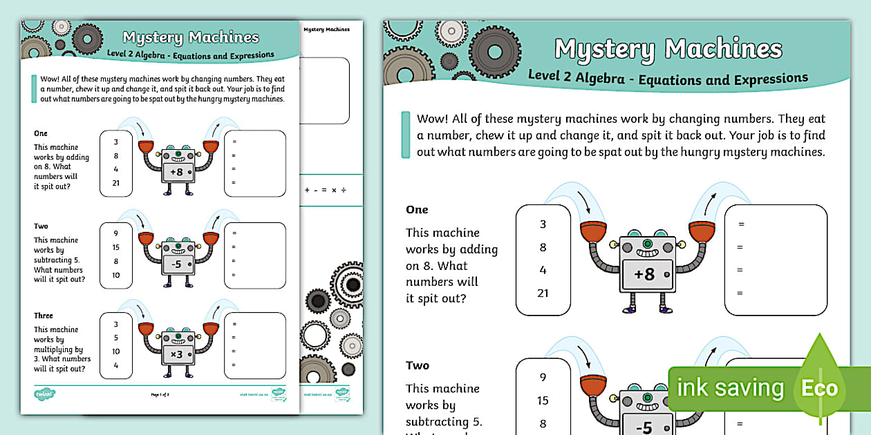 Year 3-4 Mystery Machines Activity Sheet (teacher made)