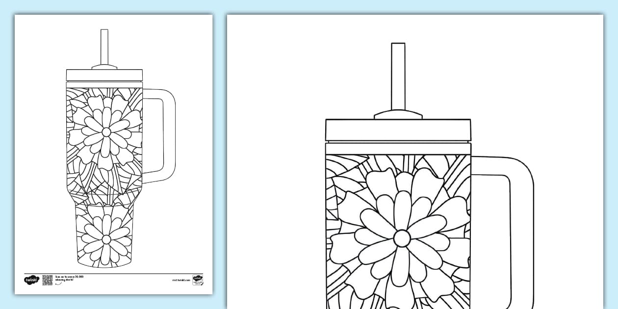 Tumbler Mindfulness Colouring Page (teacher made) - Twinkl