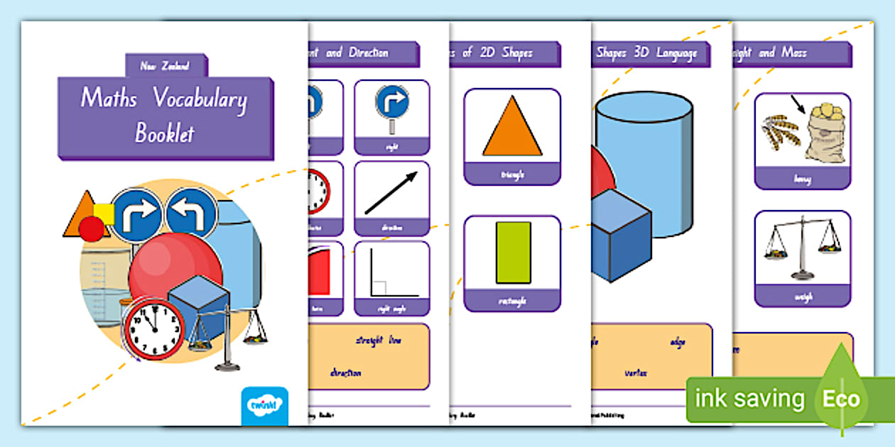 NZ Maths Vocabulary Booklet (teacher made) - Twinkl