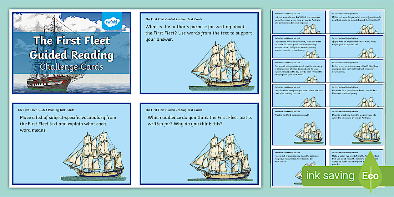 First Fleet Guided Reading Challenge Cards - Twinkl
