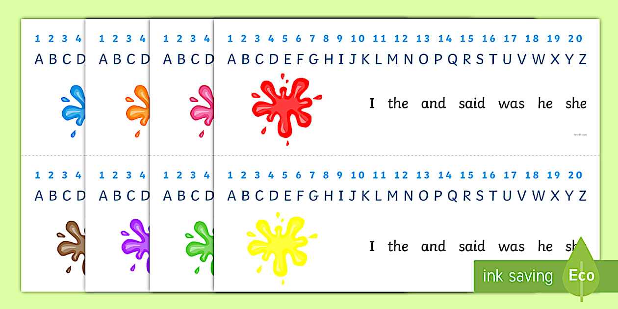 Cursive Splat Combined Number and Alphabet Strips - Twinkl