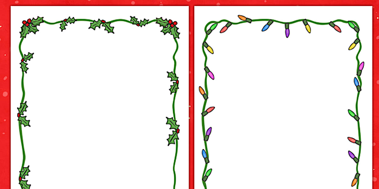 Editable Christmas Page Borders (teacher made) - Twinkl