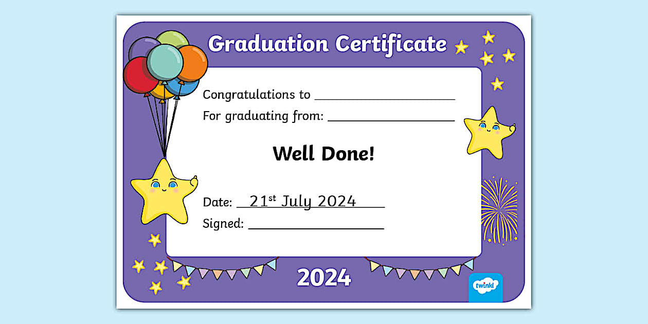 EYFS Graduation Certificate (teacher made) - Twinkl