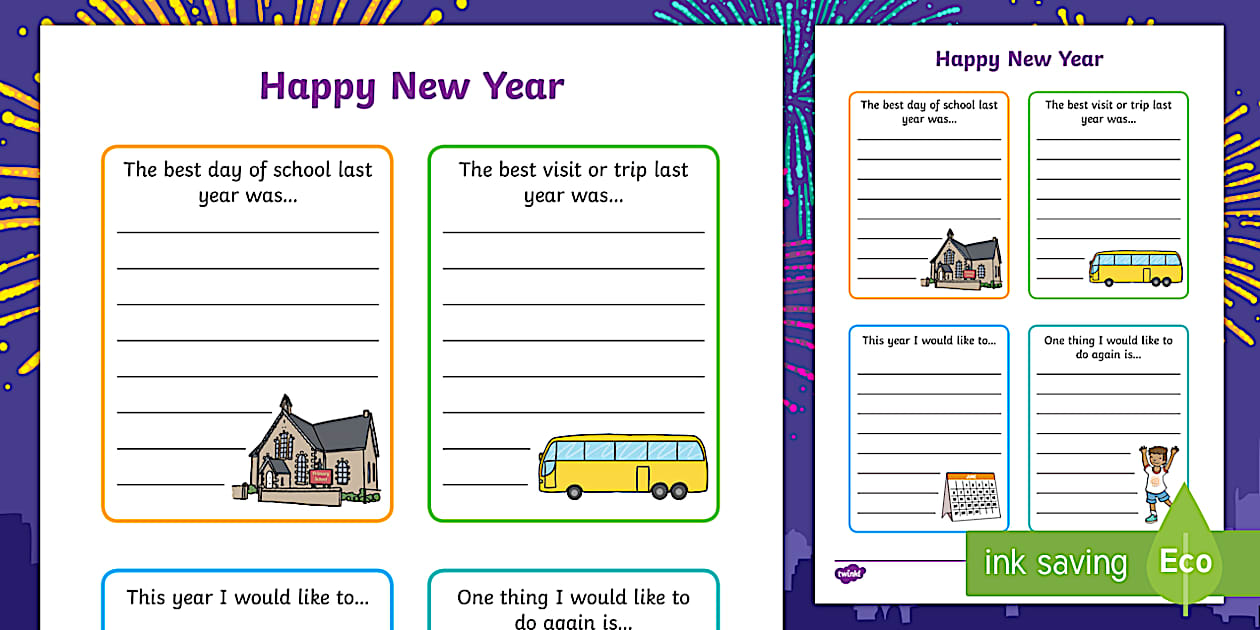 Happy New Year SEN Worksheet Activity (teacher made)