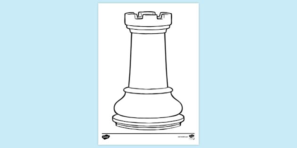 Rook Chess Piece Colouring | Colouring Sheets - Twinkl