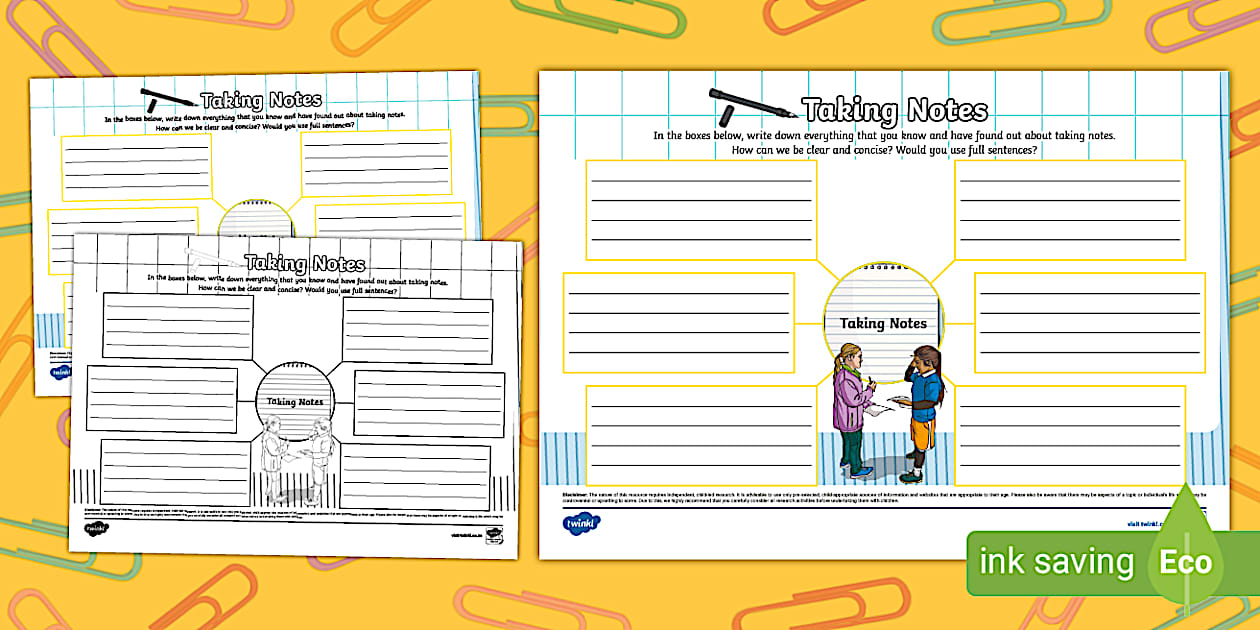 Taking Notes Mind Map (Teacher-Made) - Twinkl