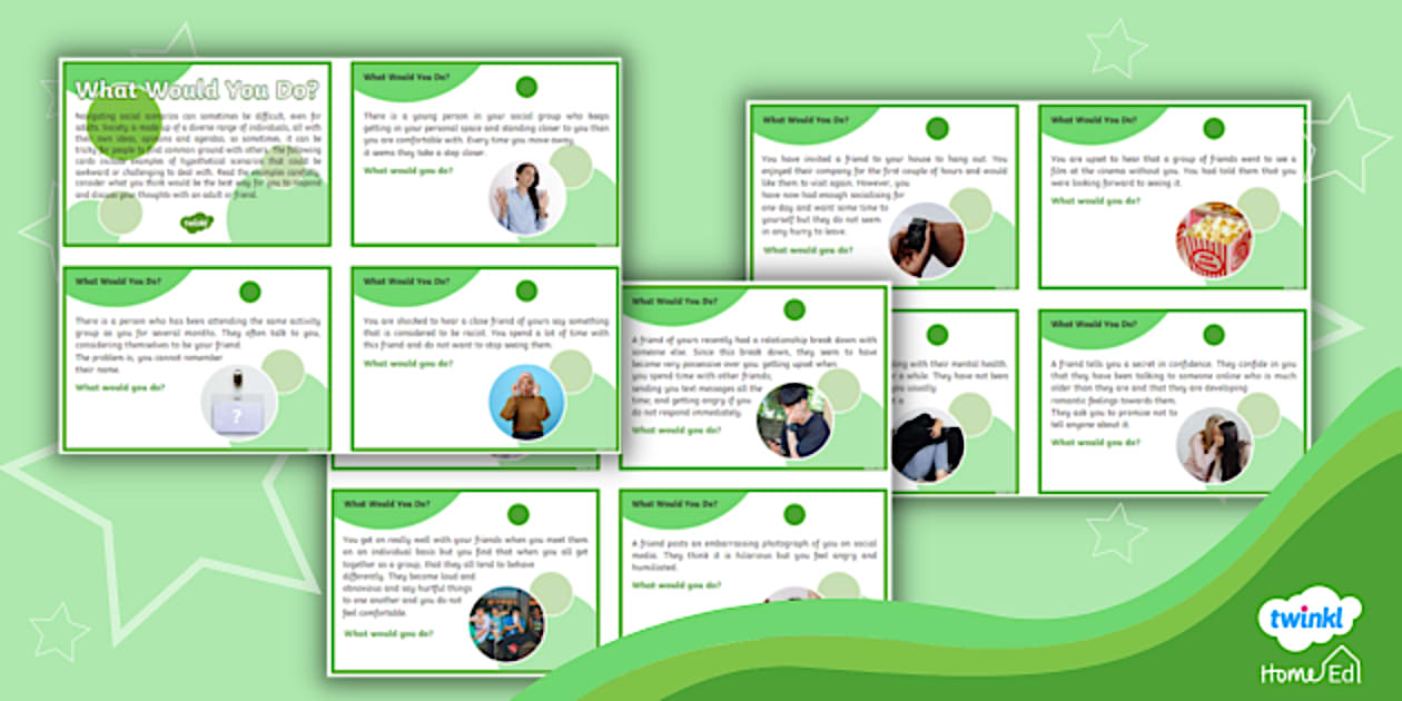 Social Skills Scenario Cards for Older Learners - Twinkl