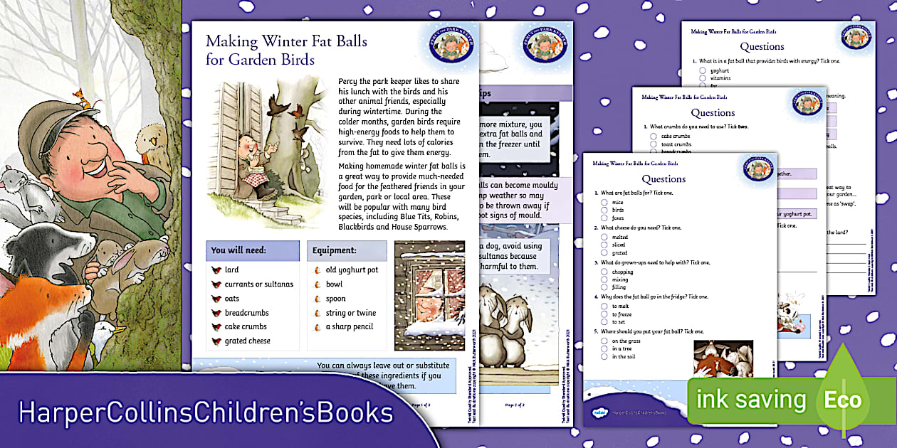 FREE! - One Snowy Night Making Winter Fat Balls Comprehension Sheets