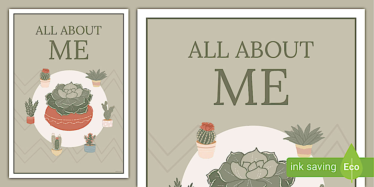 All About Me Display Poster (teacher made) - Twinkl