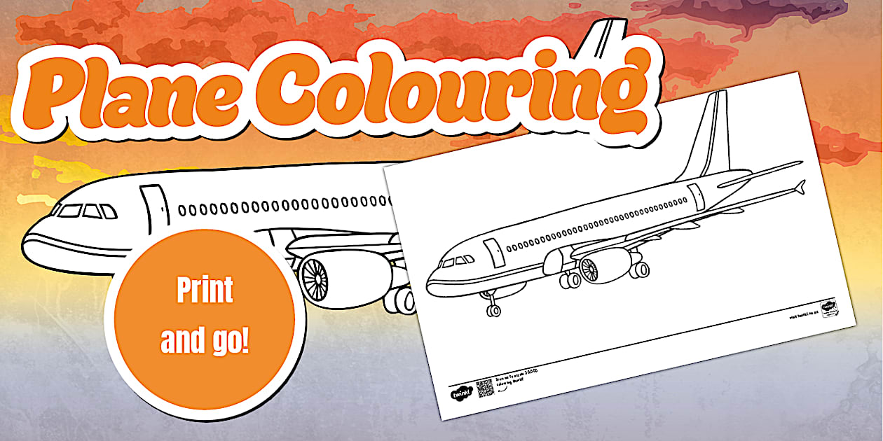 Foundation Phase Life Skills - Plane - Colouring Page
