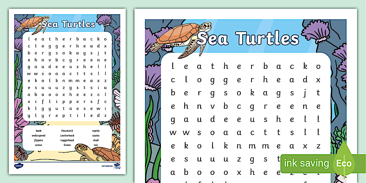 Sea Turtles Word Search (teacher made) - Twinkl
