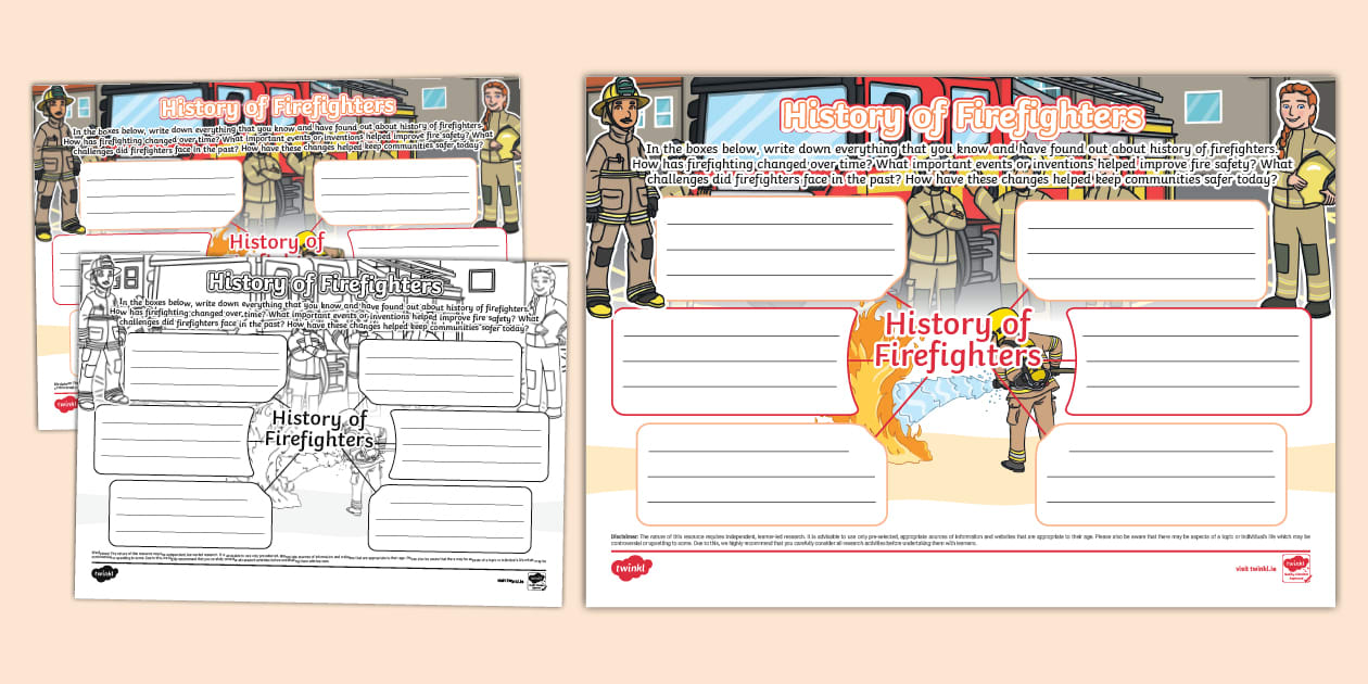 History of Firefighters Mind Map (teacher made) - Twinkl