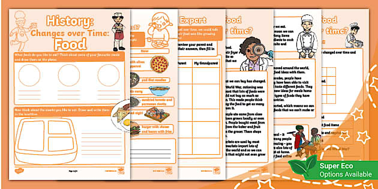 Changes Over Time - Food-Themed History Activity Ages 5 - 7)